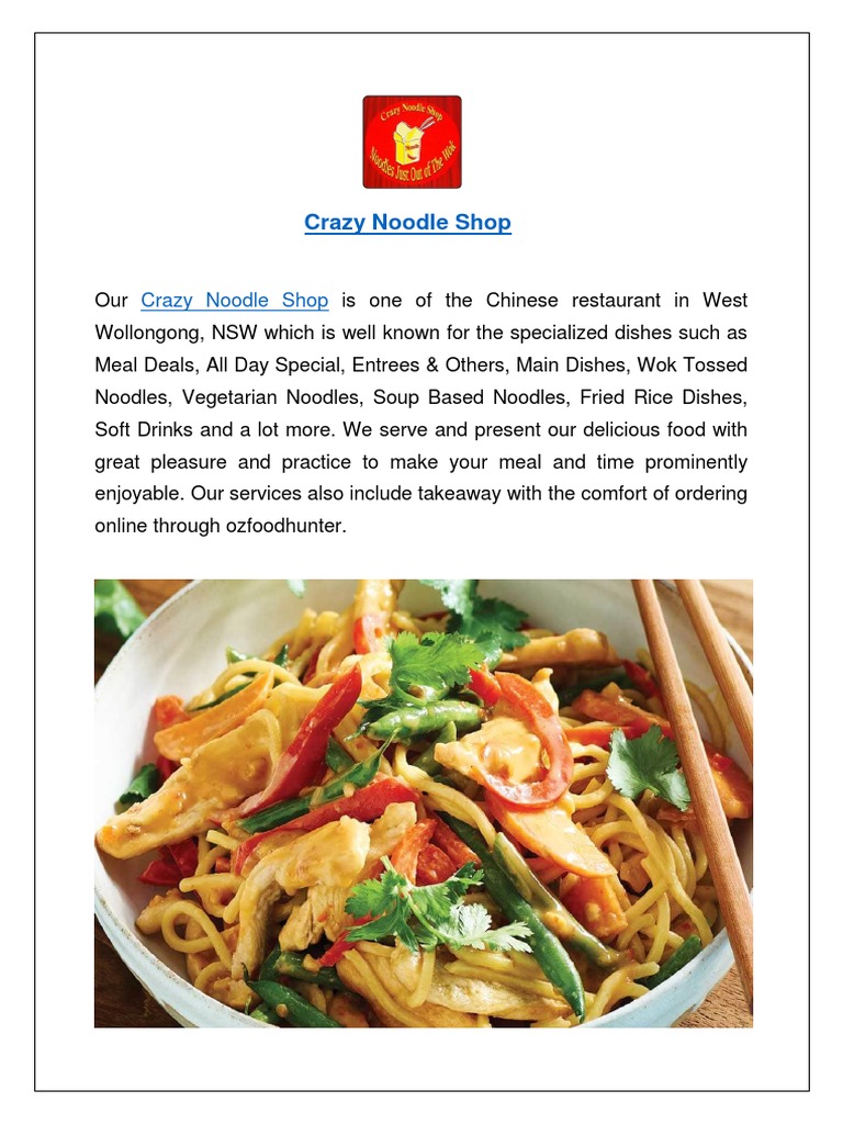 Up To 10% Offer Order Now From Crazy Noodle Shop | PDF