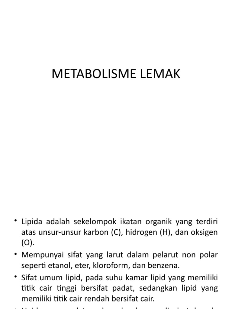 Metabolisme Lemak | PDF