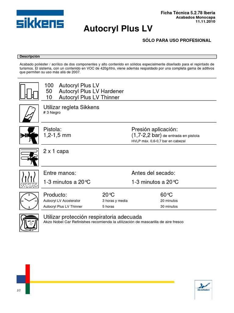 5.2.78 Autocryl Plus LV EMEA Esp | PDF | Temperatura | Química