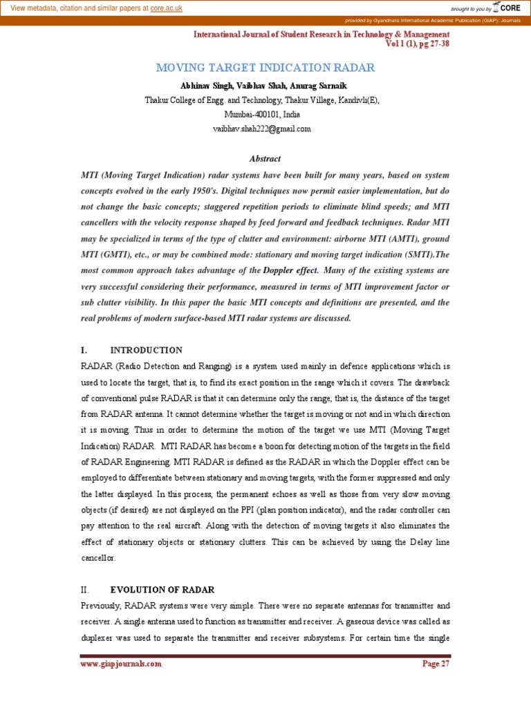 Mti Radar | PDF | Radar | Redshift