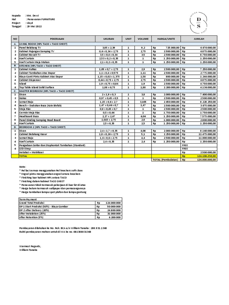 Invoice | PDF | Interior Design | Furniture