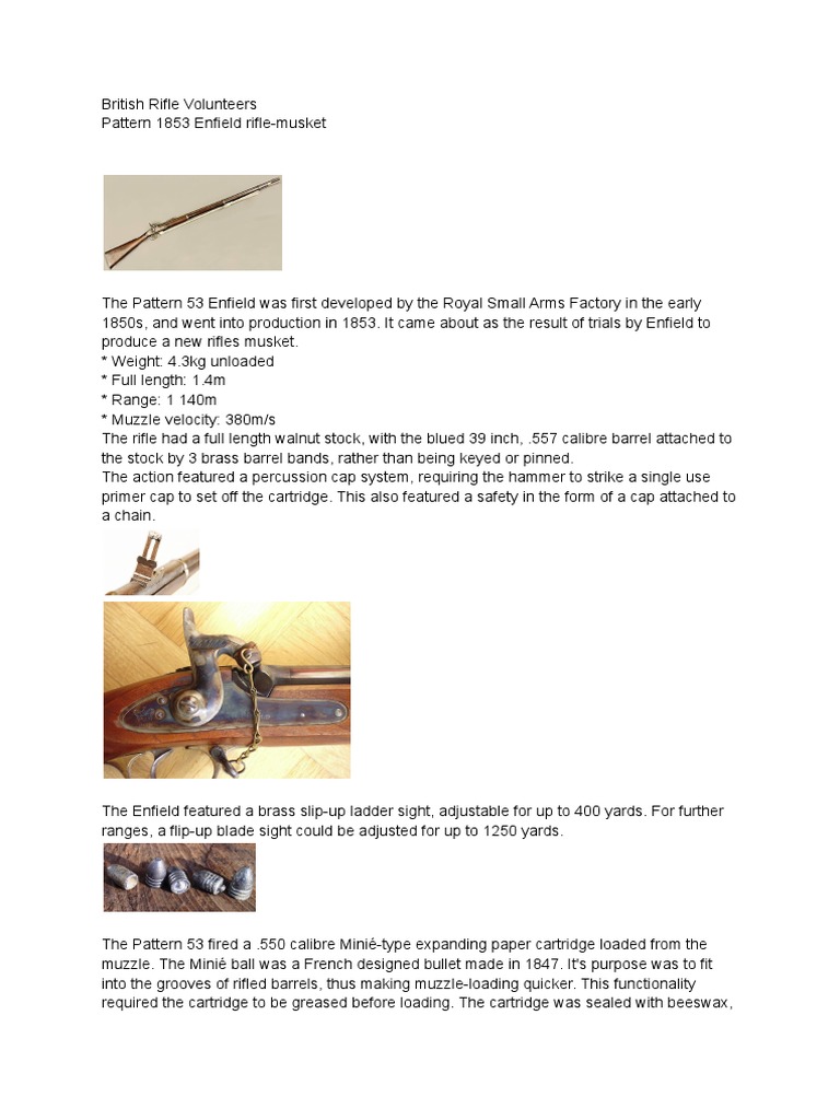 Pattern 1853 Enfield Rifle-Musket | PDF