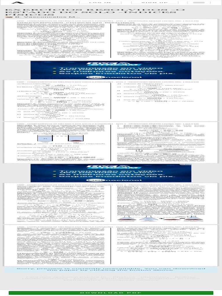 (PDF) Exercícios Resolvidos -o Estado Do Solo -Índices Físicos Bruno ...