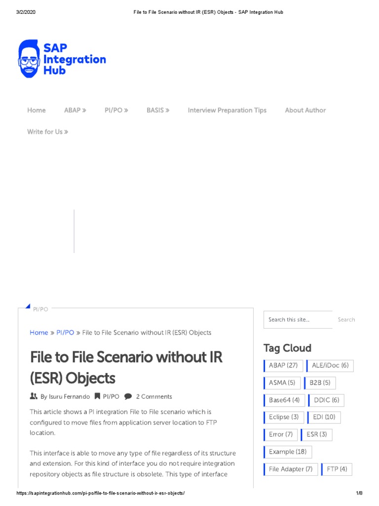 File To File Scenario Without IR (ESR) Objects - SAP Integration Hub ... File To File Scenario Without IR (ESR) Objects - SAP Integration Hub ...
