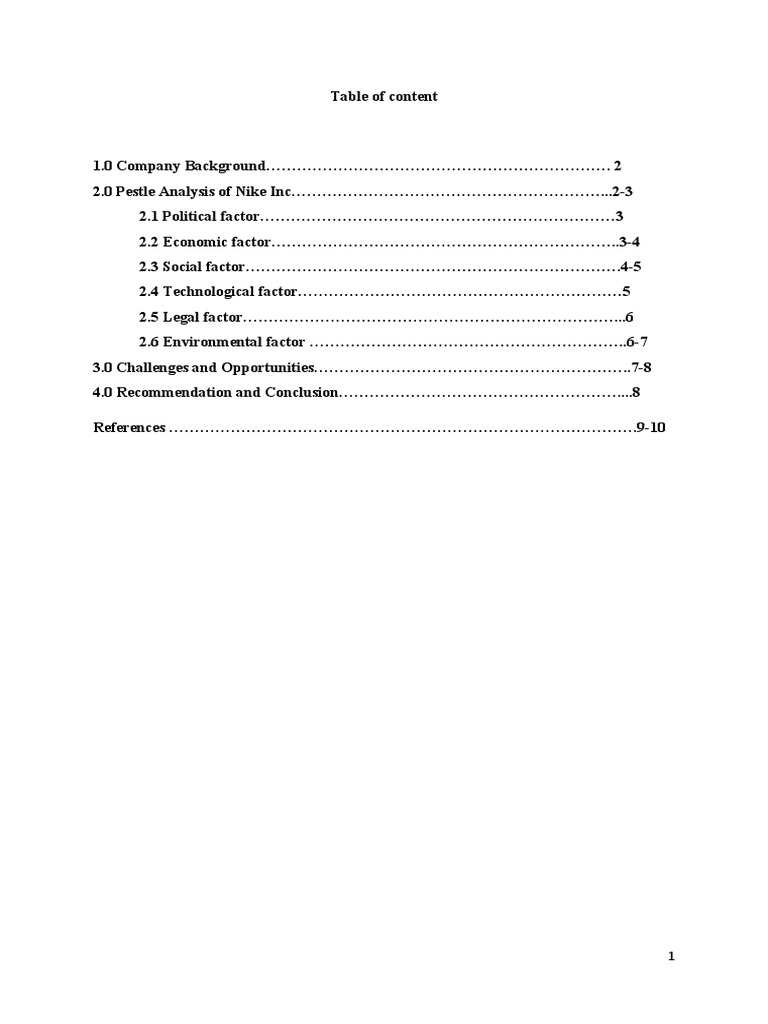 Nike Pestle Analysis | PDF | Nike | Brand