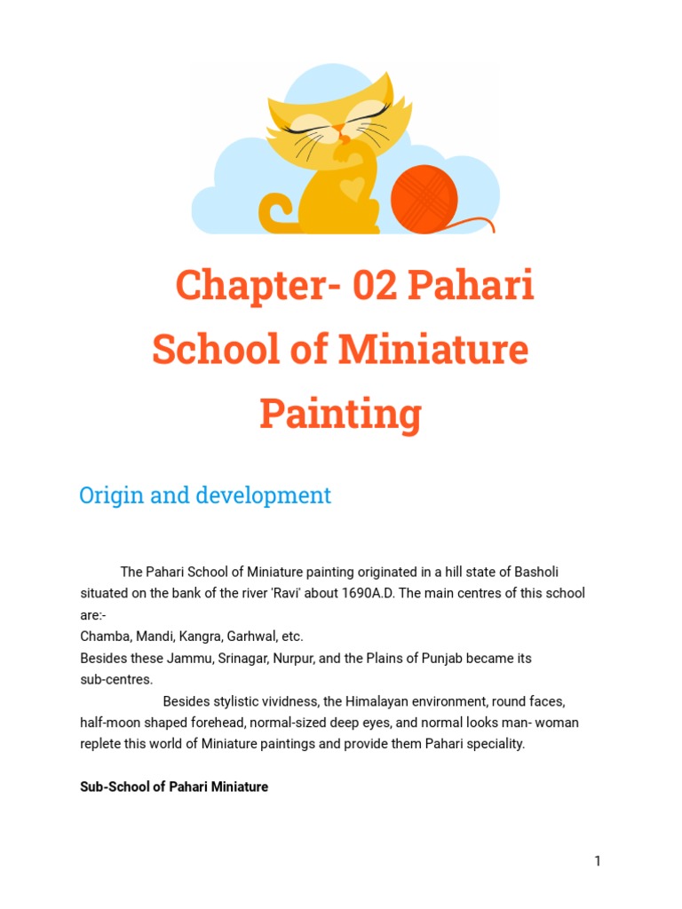 Class - 12th Chapter - 02 Pahari School of Miniature Painting | PDF ...