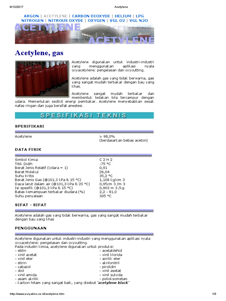MSDS Acetylene | PDF