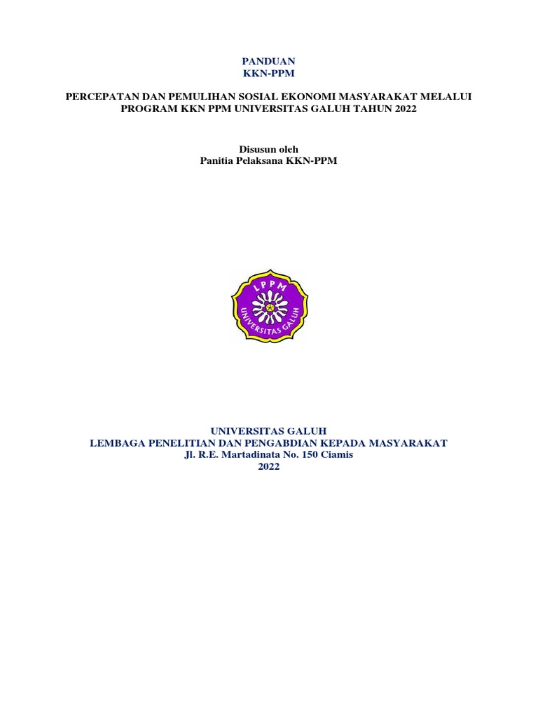 Buku Panduan KKN PPM Terbaru | PDF