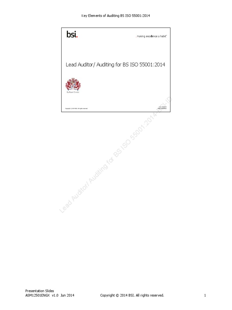 Delegate Workbook - ISO 55001 5 Days Course-SHS-Jun | PDF | Audit | Quality Management System