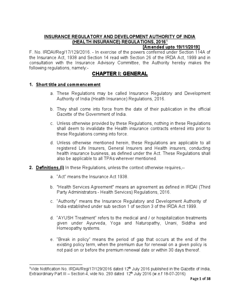 Health Insurance Regulations 2016 Overview | PDF | Insurance | Underwriting