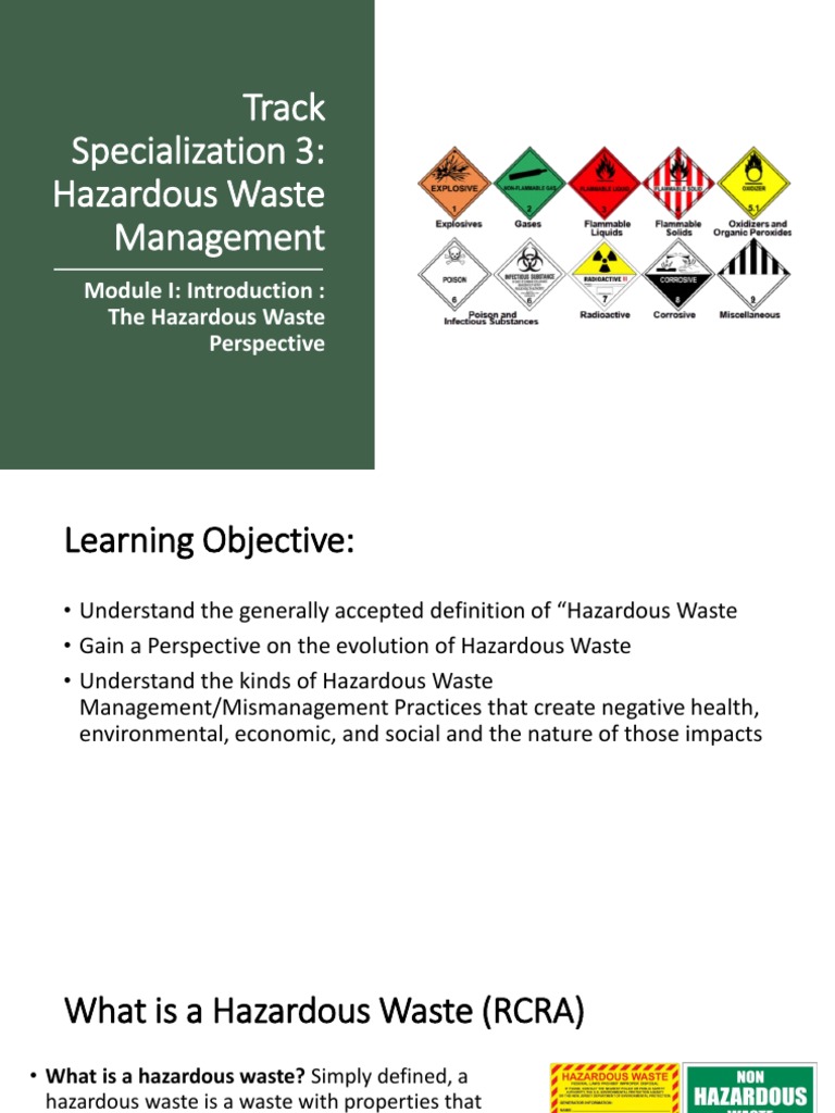 Track Specialization 3 - Module 1 | PDF | Hazardous Waste ...