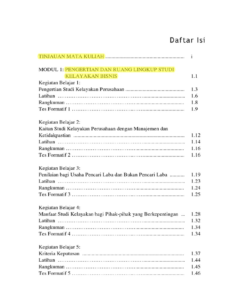 EKMA4311 Studi Kelayakan Bisnis | PDF EKMA4311 Studi Kelayakan Bisnis | PDF