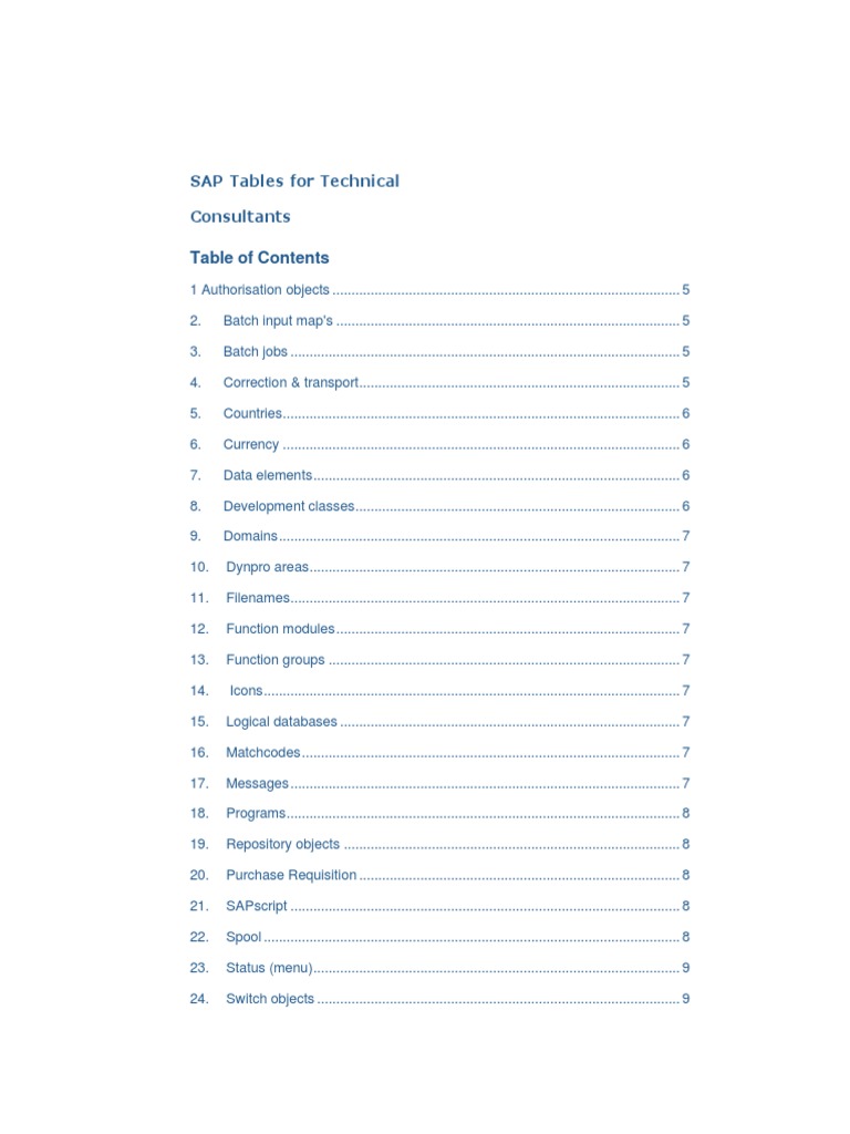 Important SAP Tables For Respective Modules PDF Computing