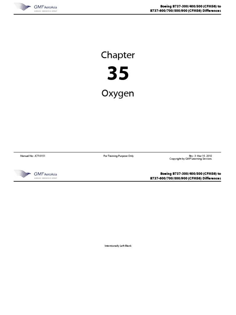 CHAPTER 35 Oxygen System b737 | PDF | Vehicles | Aircraft