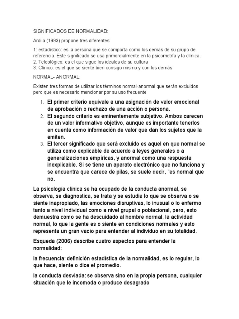 Conducta Normal y Anormal | Descargar gratis PDF | Sicología ...