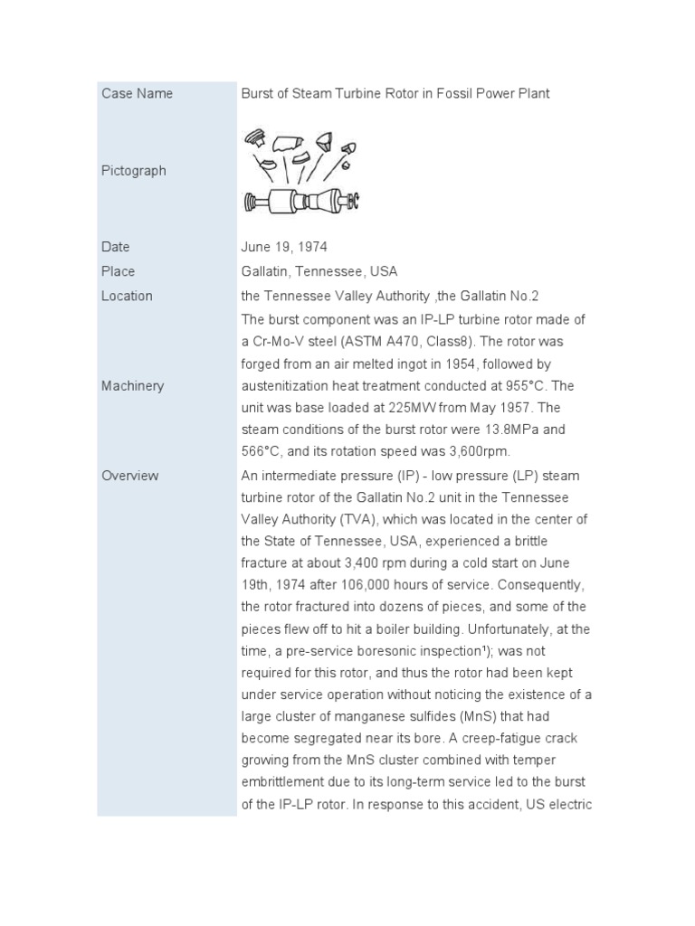 Steam Turbine Rotor Burst Analysis | PDF | Turbine | Fracture