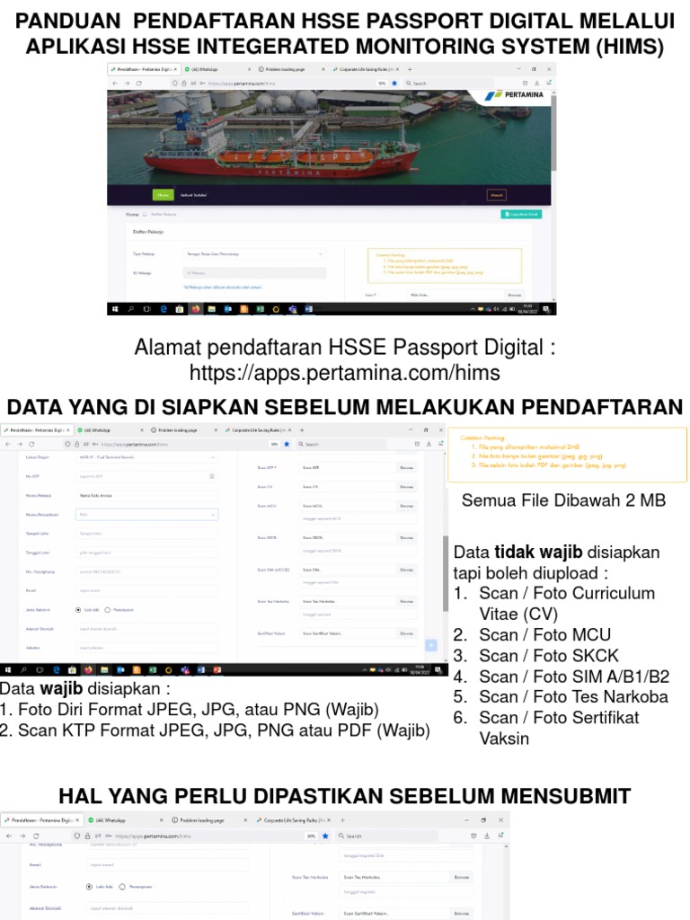 Tutorial HSSE Passport Digital FT Rewulu | PDF