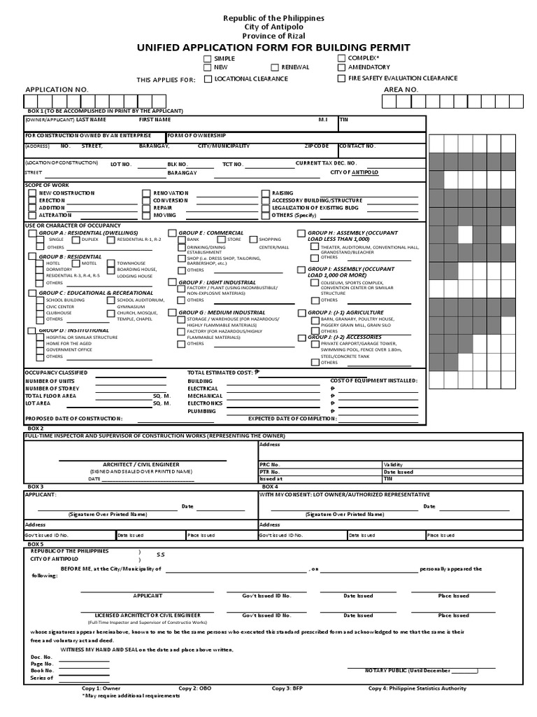 BLDG Permit Form (Back To Back) | PDF | Notary Public