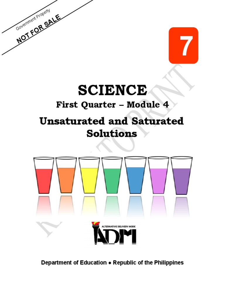 Saturated Solution Supersaturated Unsaturated