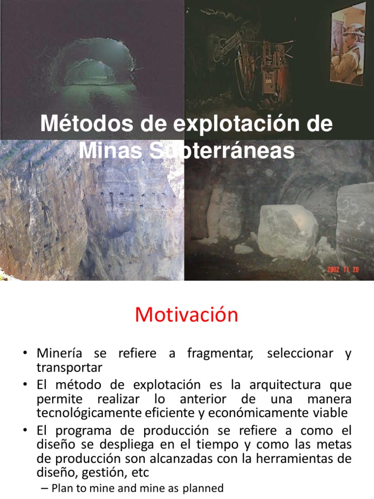 Métodos de Explotación en Minas Subterráneas | PDF | Minería | Recurso