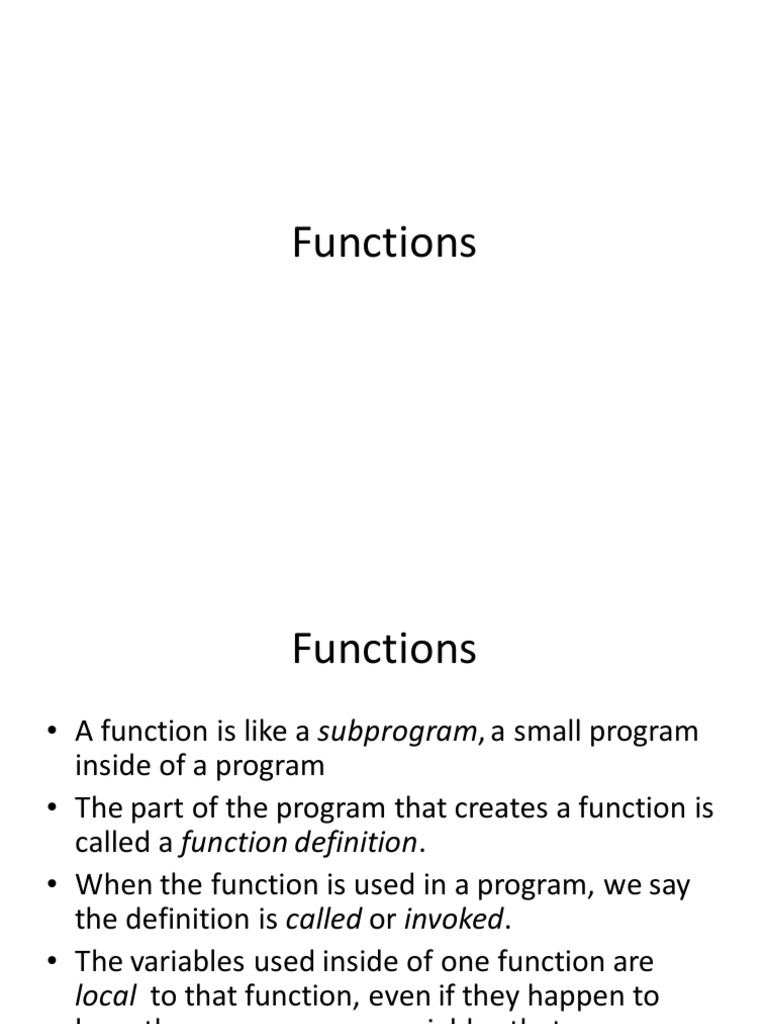 6 Functions Pdf Parameter Computer Programming Subroutine