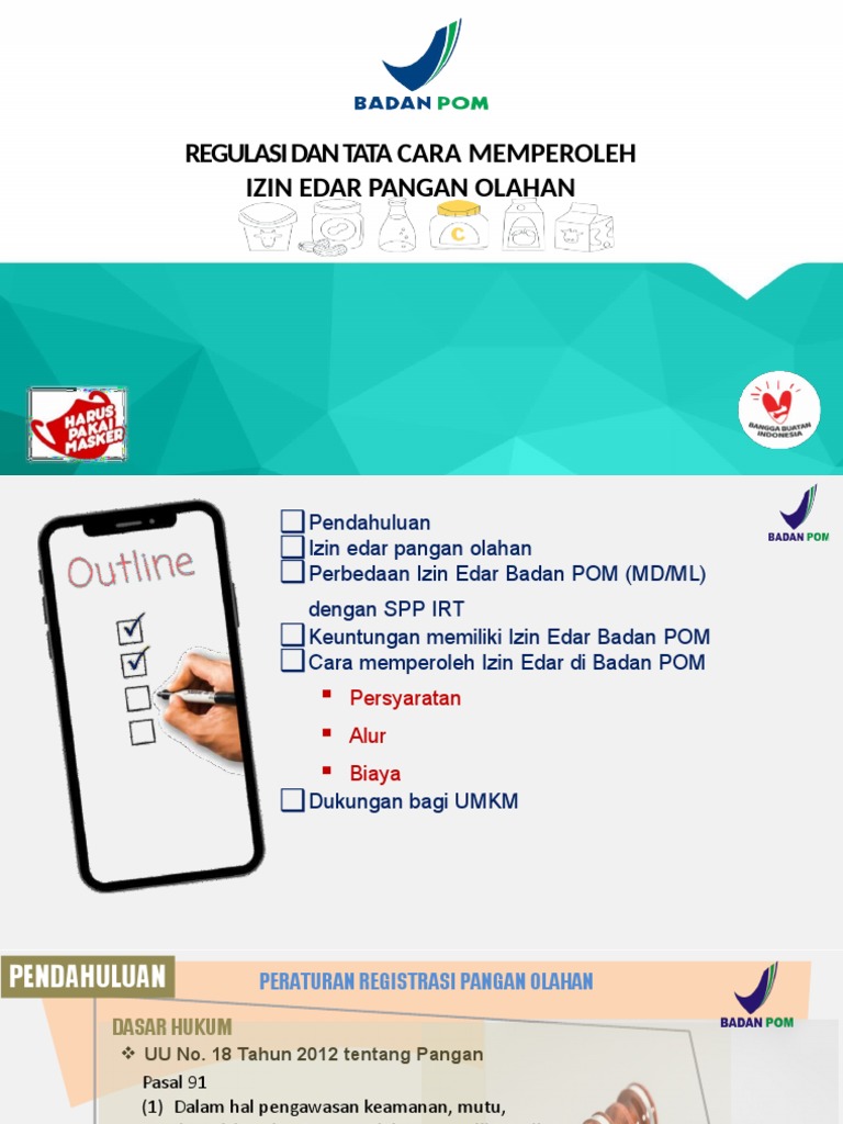 Materi Izin Edar Pangan Olahan BPOM Pada Sistem OSS RBA | PDF