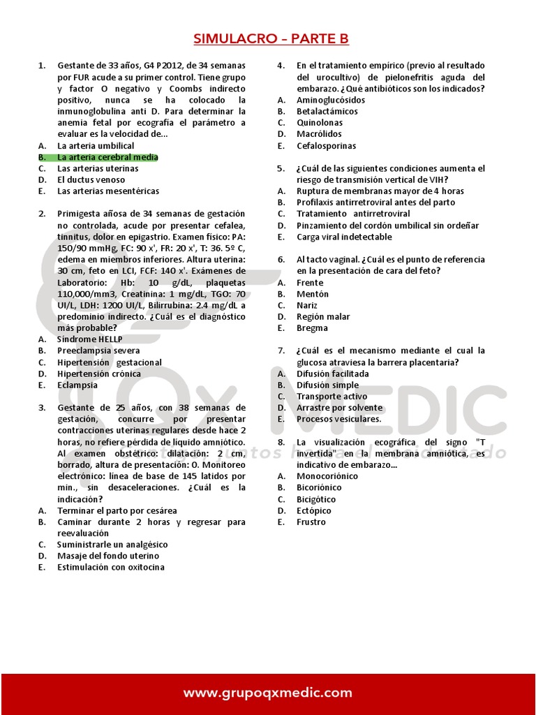 Enam 2021 - Simulacro Nacional - Parte B - 13 Marzo - Sin Claves (Versión Corta) | Descargar ...