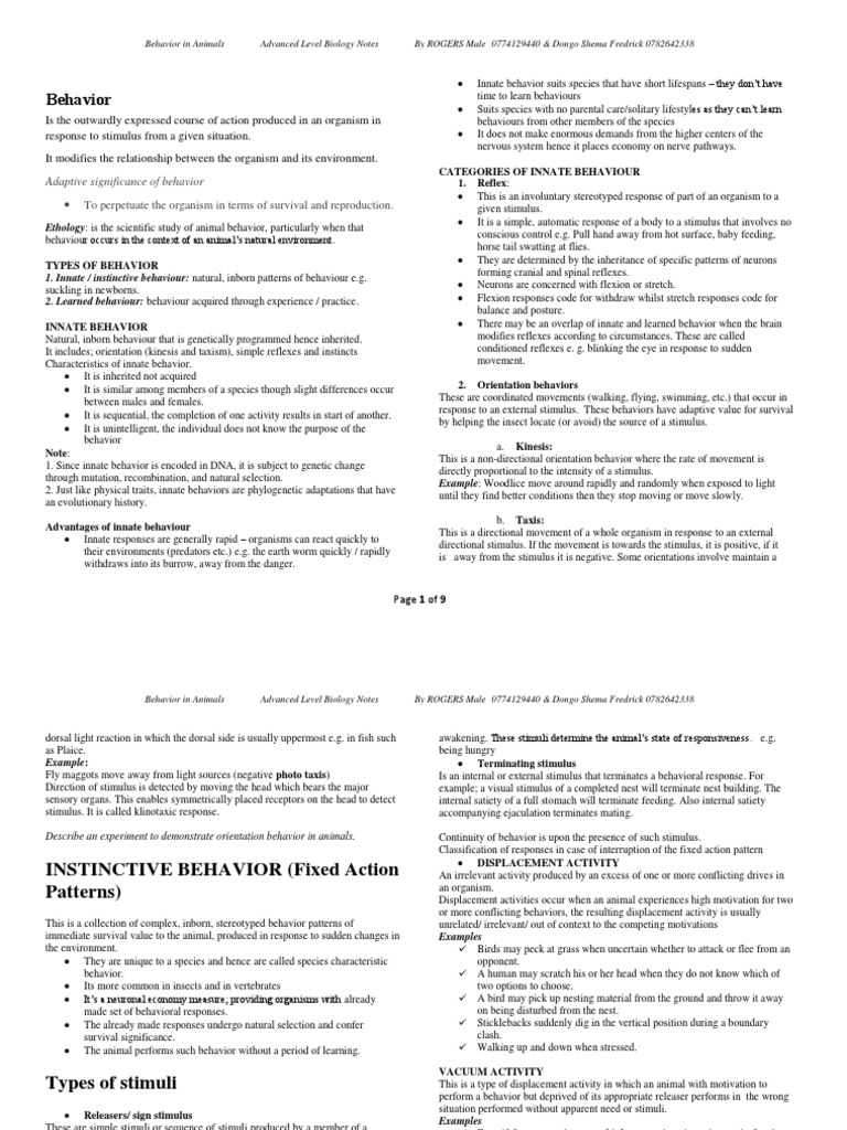 Behavior 2019 DSF &acidic | PDF | Learning | Instinct