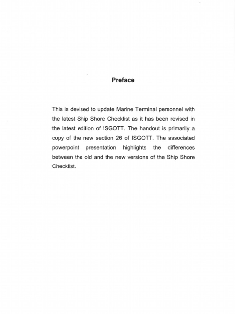 Ship Shore Checklist | PDF