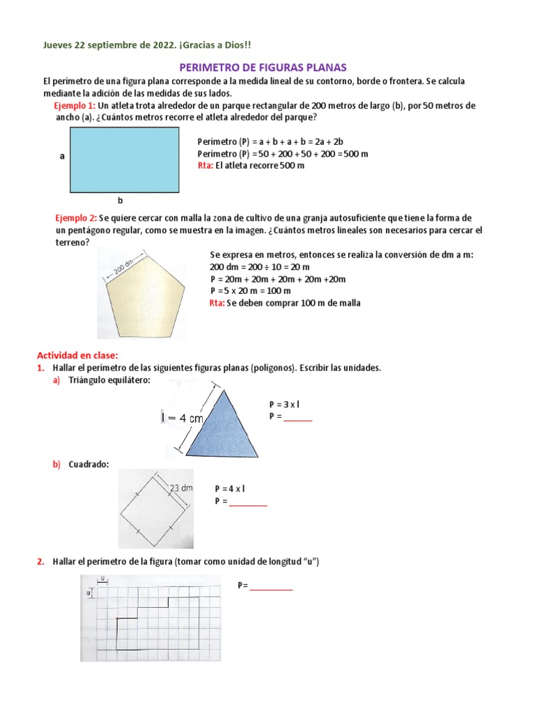 Perimetro de Figuras Planas | PDF | Longitud | Triángulo
