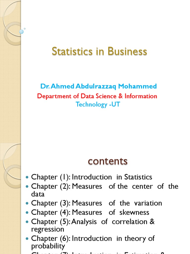 Statistics in Business FOR UST | PDF | Statistics | Statistical Inference