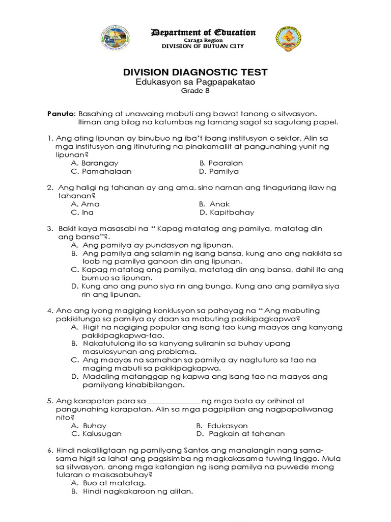 DA in EsP Grade 8 | PDF