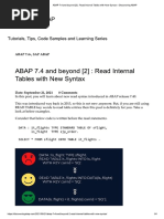FILTER Operator For Internal Tables in ABAP 7.4 | PDF | Reserved Word | Control Flow