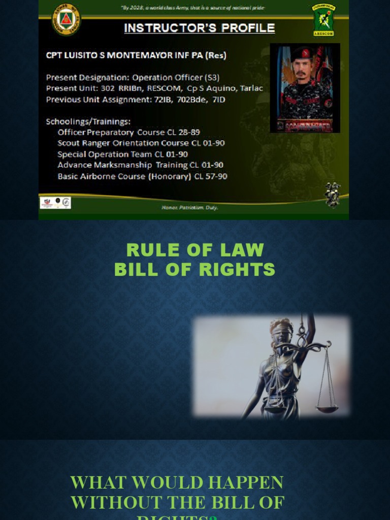 Rule of Law BILL OF RIGHTS | PDF | Habeas Corpus | Fourteenth Amendment ...
