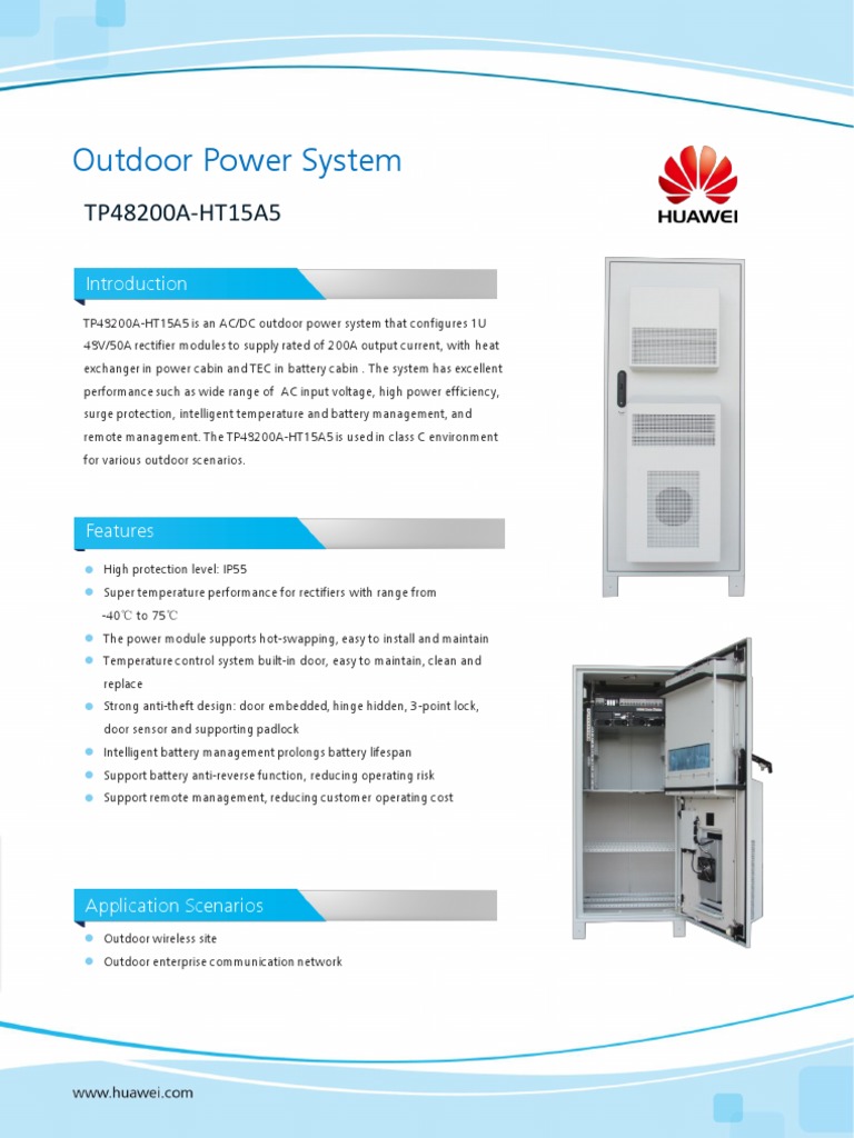 Outdoor Power Cabinet - TP48200A-HT15A5 | PDF | Rectifier ...