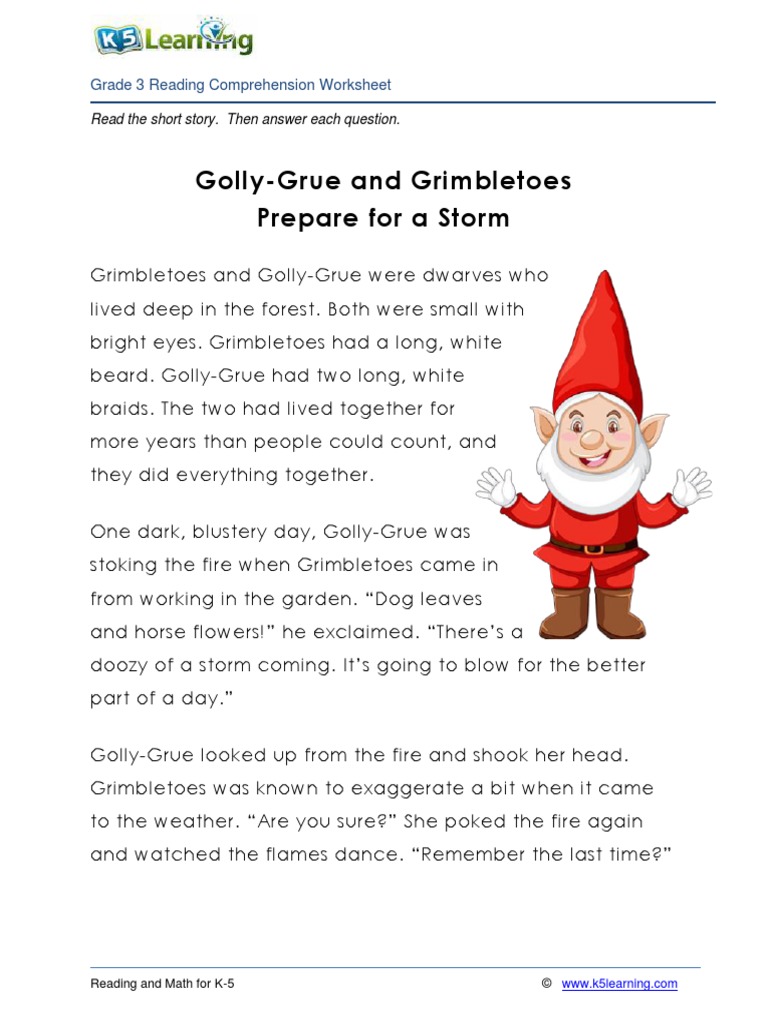 Grade 3 Story Golly Grue and Grimbletoes | PDF