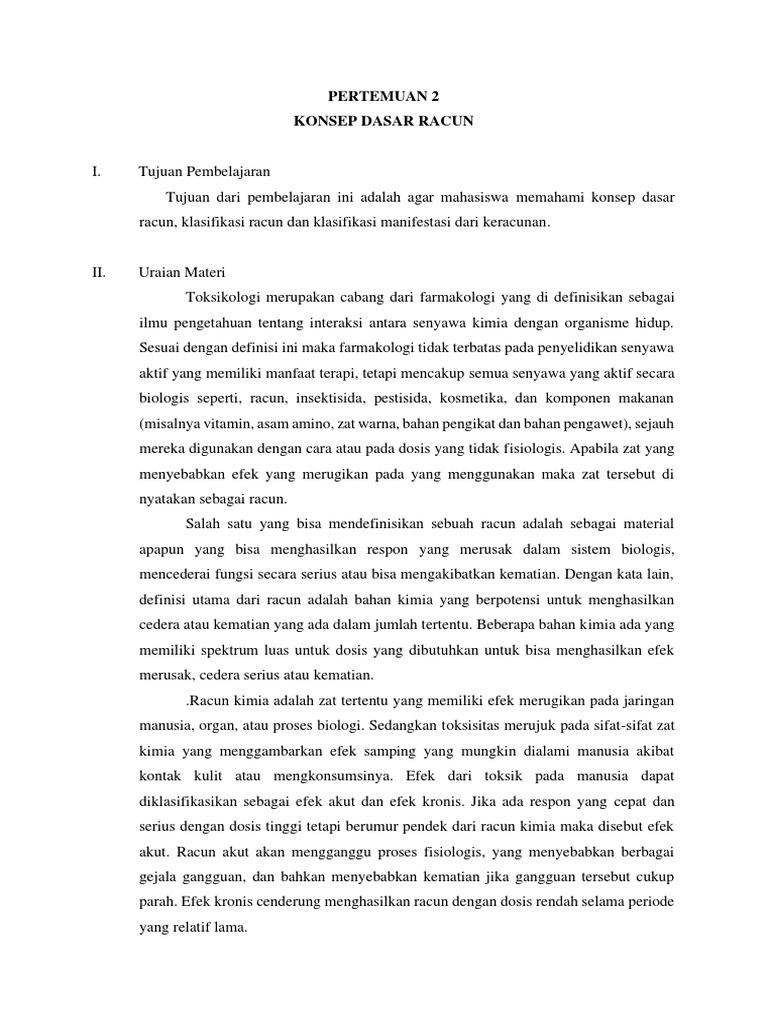 Pertemuan 2 - Konsep Dasar Racun | PDF