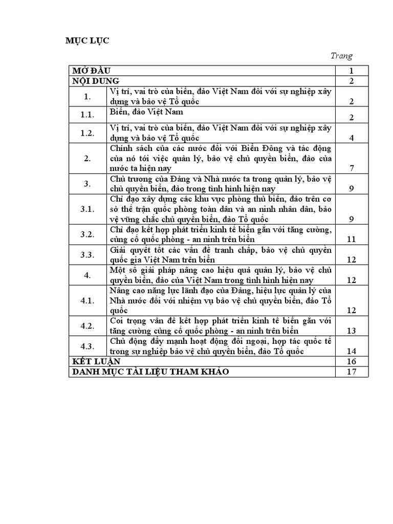 Tieu Luan Nhung Van de Co Ban Ve Quan Ly Bao Ve Chu Quyen Bien Dao Cua Viet Nam Trong Tinh Hinh ...