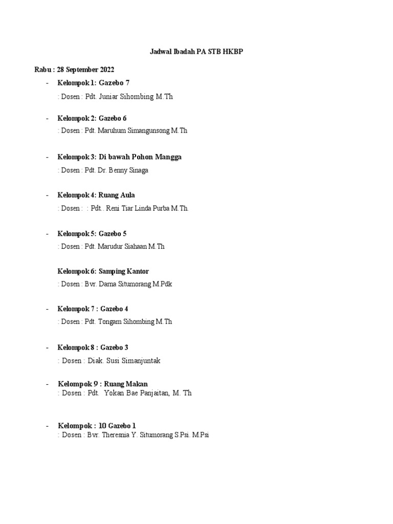 Kelompok Pa STB HKBP-2 | PDF