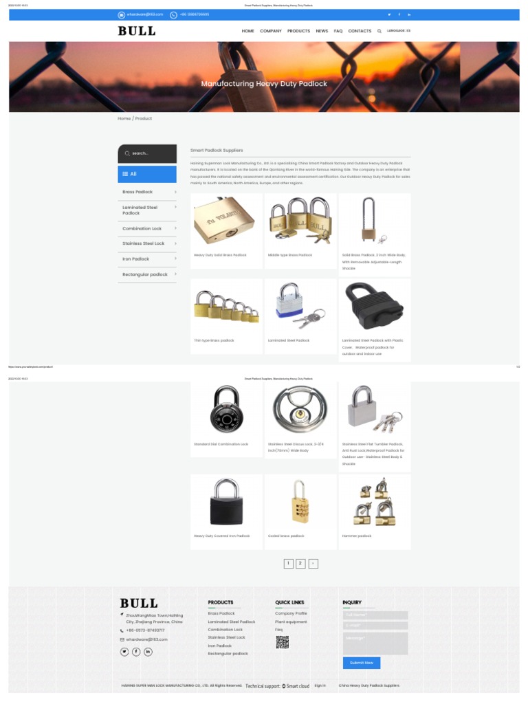 Smart Padlock Suppliers, Manufacturing Heavy Duty Padlock | PDF