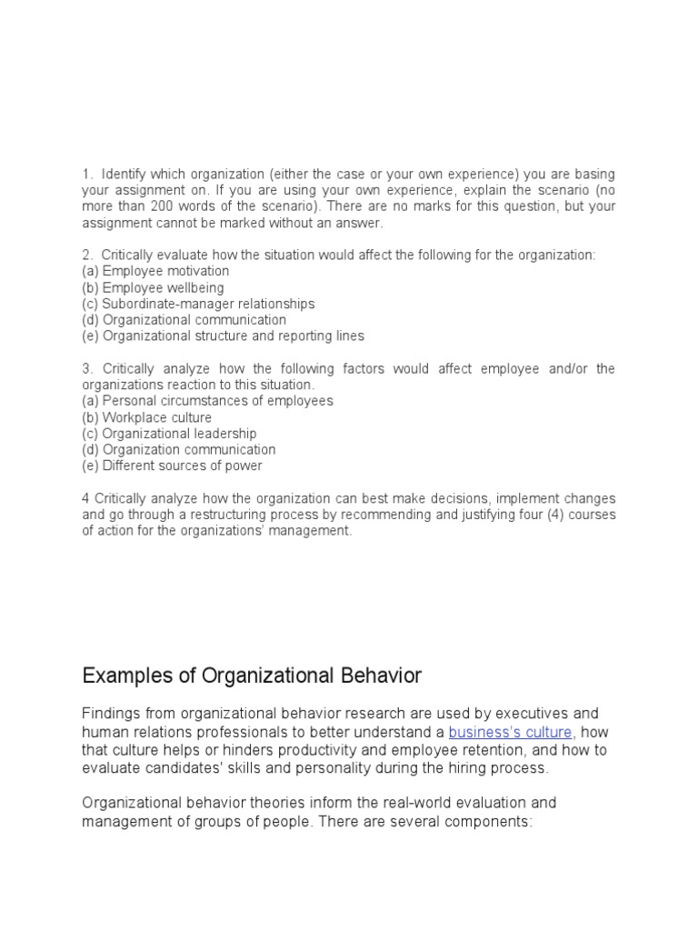 Assignment Sample | Download Free PDF | Leadership | Job Satisfaction