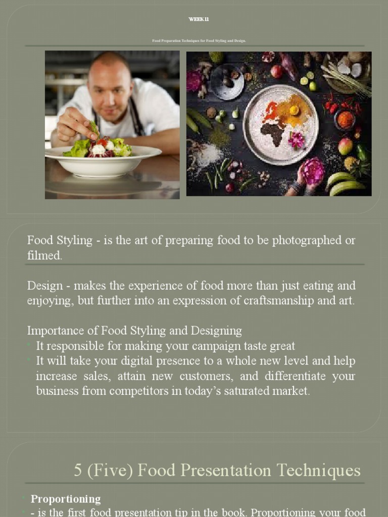 Food Styling and Presentation Techniques | PDF | Foods | Tableware