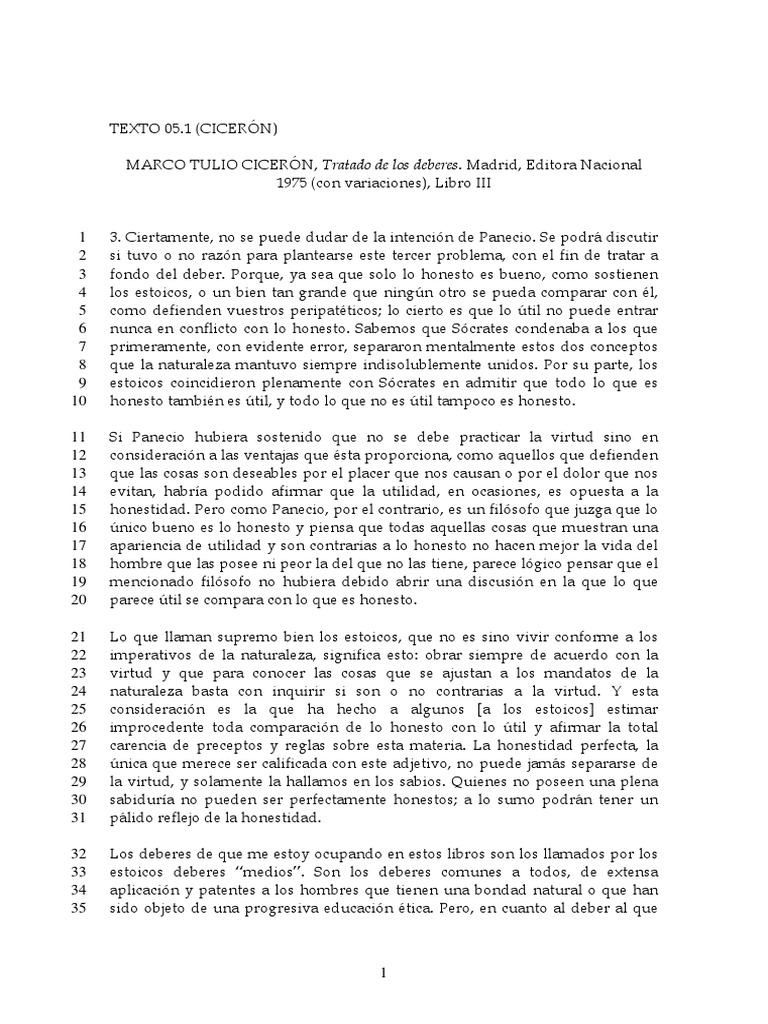 CICERÓN Sobre Los Deberes | PDF | Estoicismo | Cicerón