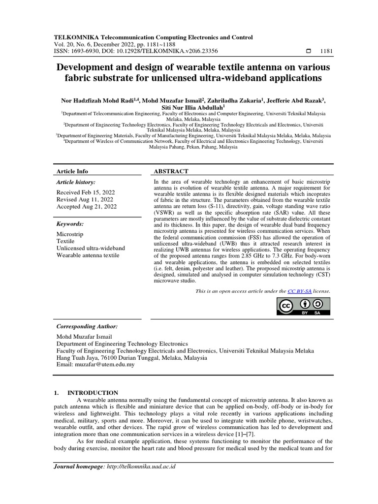Development And Design Of Wearable Textile Antenna On Various Fabric Substrate For Unlicensed