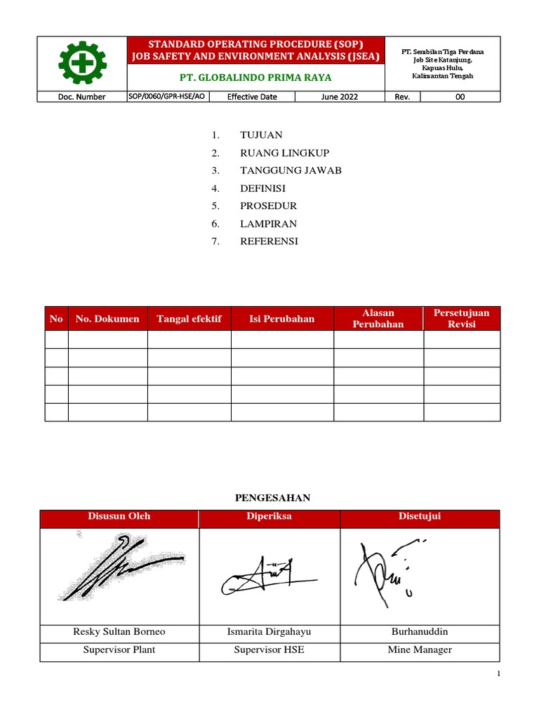 Sop 0053 GPR Hse Jsea | PDF