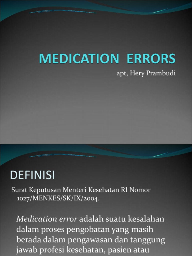 PPT Medication Error | PDF
