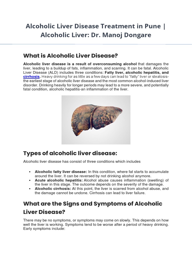 Alcoholic Liver Disease Treatment in Pune | PDF | Cirrhosis | Liver