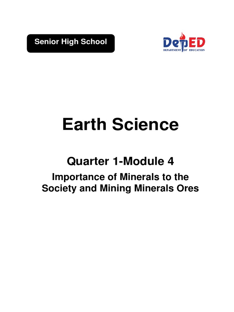 SHS Earth Sci. Q1 Mod 4 | PDF | Mining | Rock (Geology)