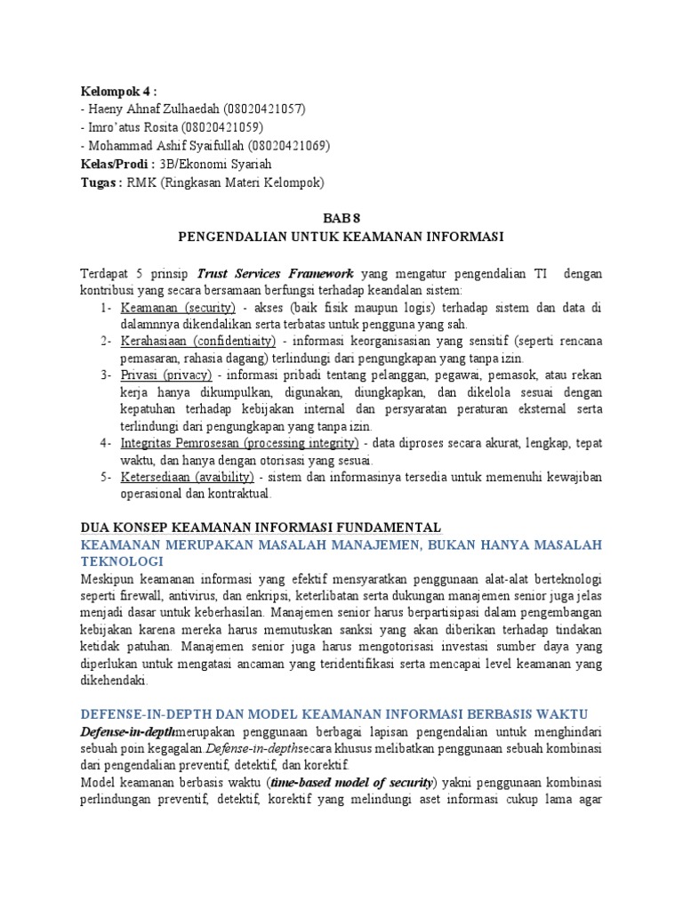 Sia - RMK Bab 8 - Kelompok 4 - Es 3b | PDF