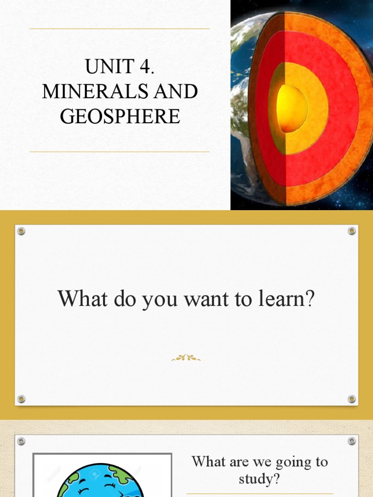 Unit 4 Geosphere, Minerals, Rocks | PDF | Rock (Geology) | Sedimentary Rock
